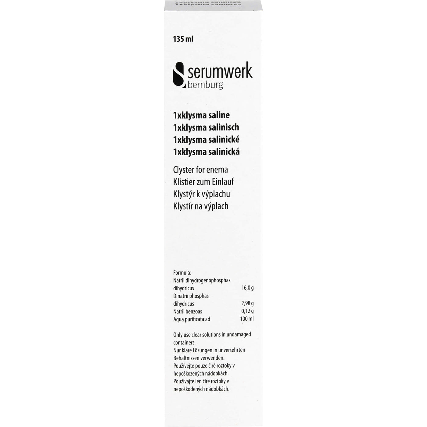 serumwerk Klysma salinisch 135 ml zur raschen Entleerung des Enddarmes ...